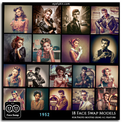 100+ Amazing 50s Face Swap Images Avatars For Photo Booths