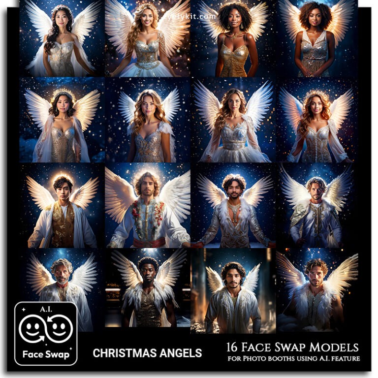 100+ Stunning Christmas Angels Face Swap Photos Photo Booths