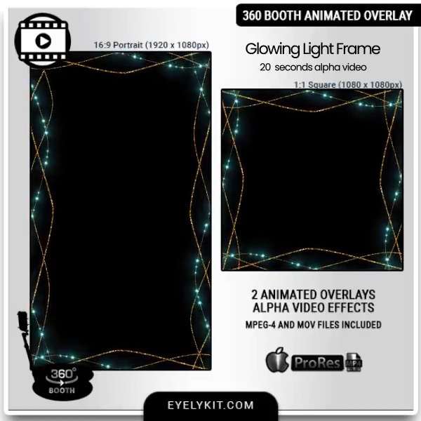 100+ Stunning Glowing Light Frame Alpha Video Overlay